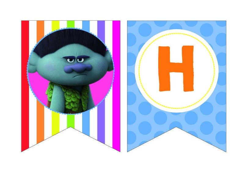 Trolls Digital Printable Banner INSTANT DOWNLOAD - Etsy
