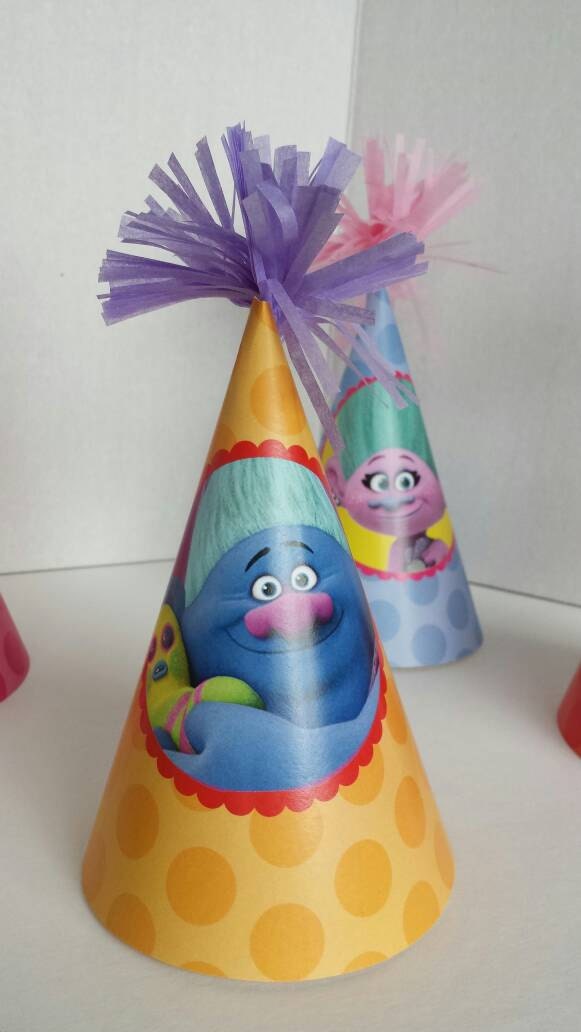 Printable Trolls Party Hats INSTANT DOWNLOAD - Etsy