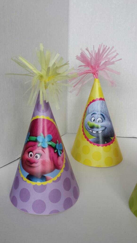 Printable Trolls Party Hats INSTANT DOWNLOAD - Etsy