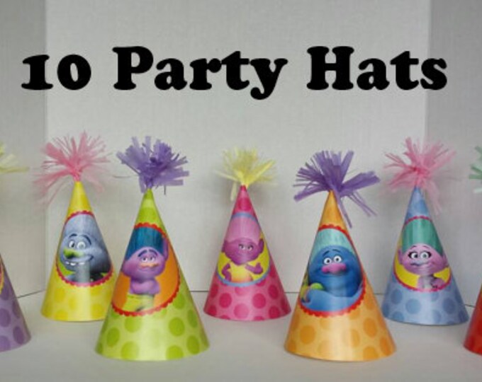 Printable Trolls Party Hats INSTANT DOWNLOAD - Etsy