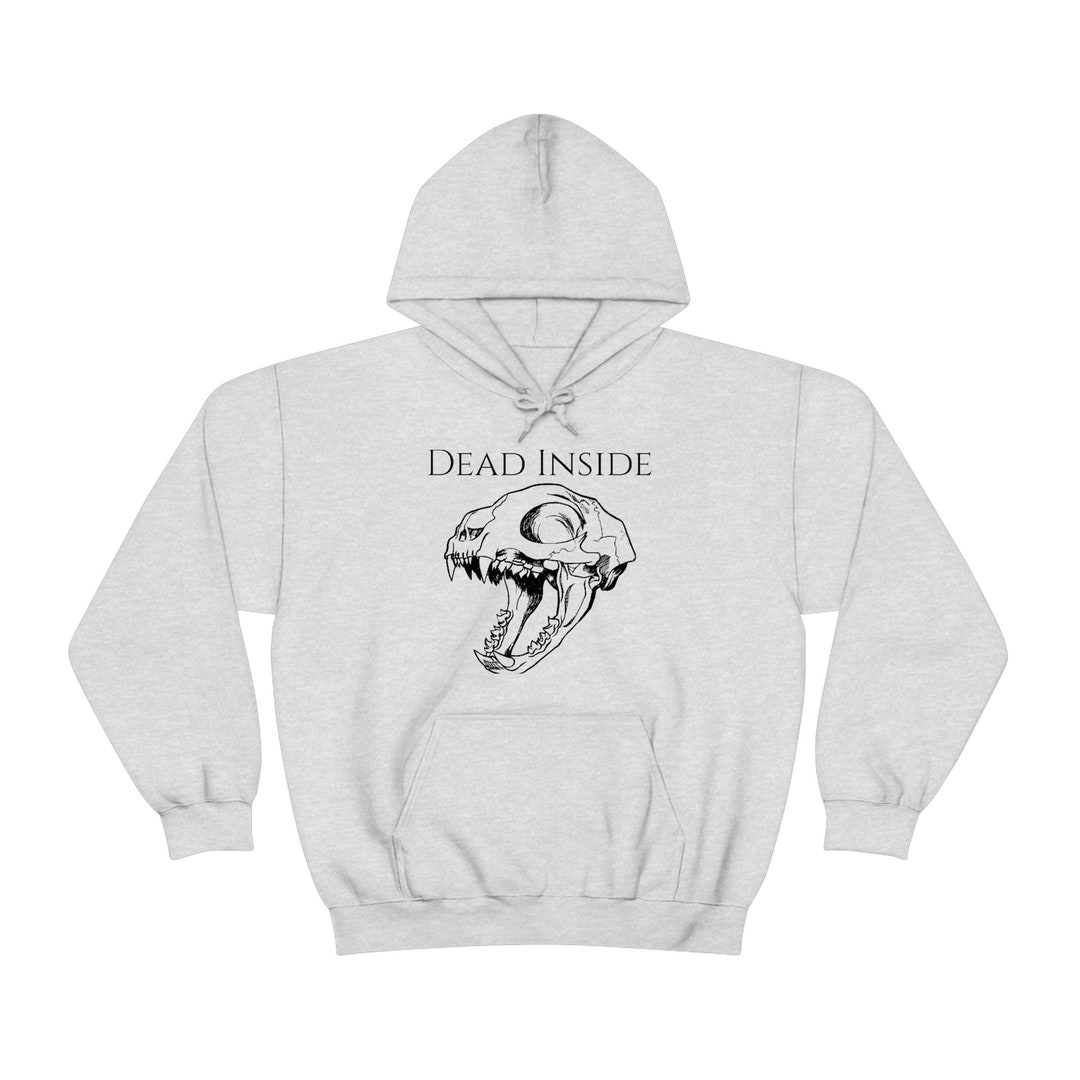 Dead Inside Cat Skull Hoodie - Etsy