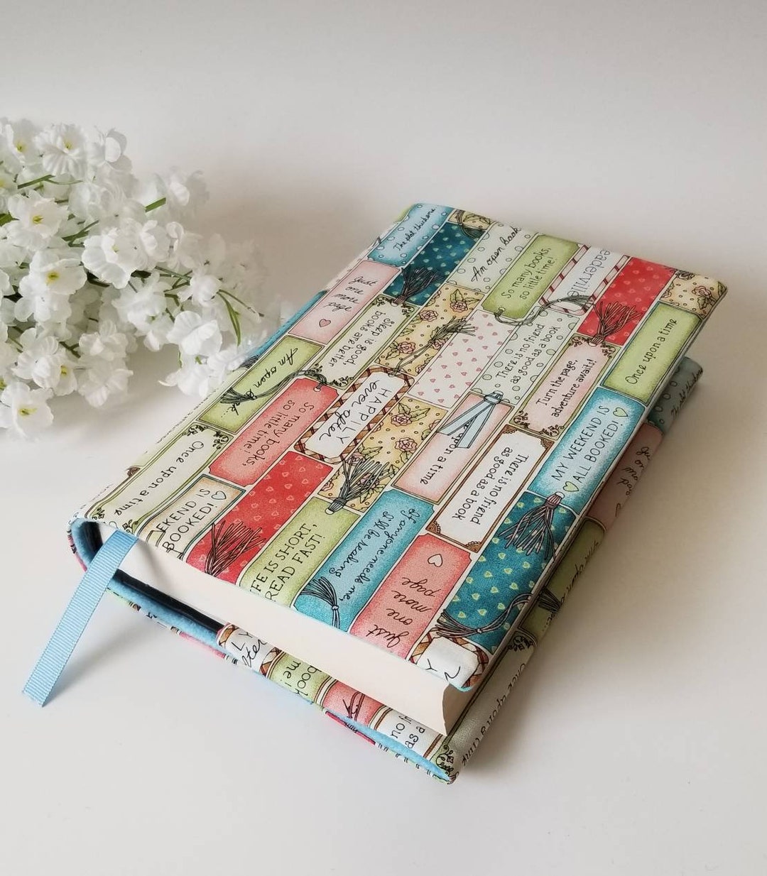 Adjustable Book Cover, Adjustable Book Sleeve, Fabric Book Cover ...