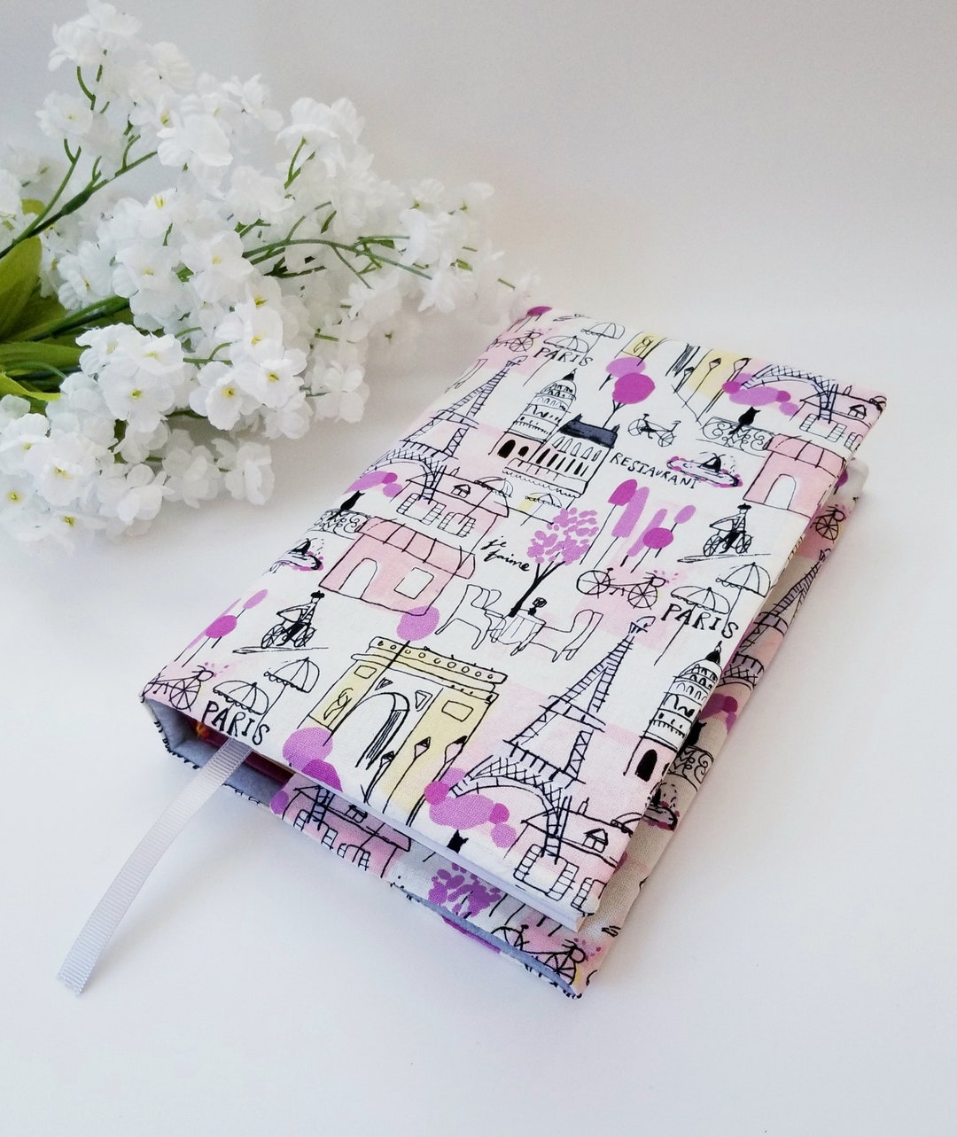 Adjustable Book Cover, Adjustable Book Sleeve, Fabric Book Cover, Book ...