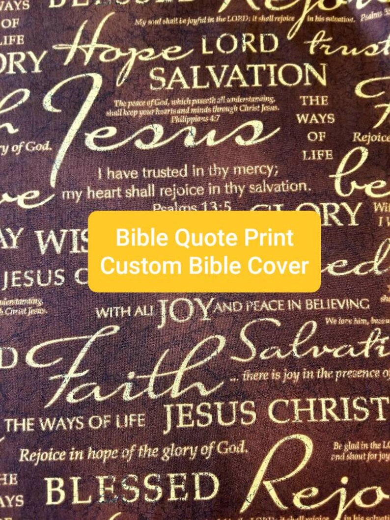 Bible Cover, Adjustable Bible Cover, Fabric Bible Cover, Custom Fitted ...