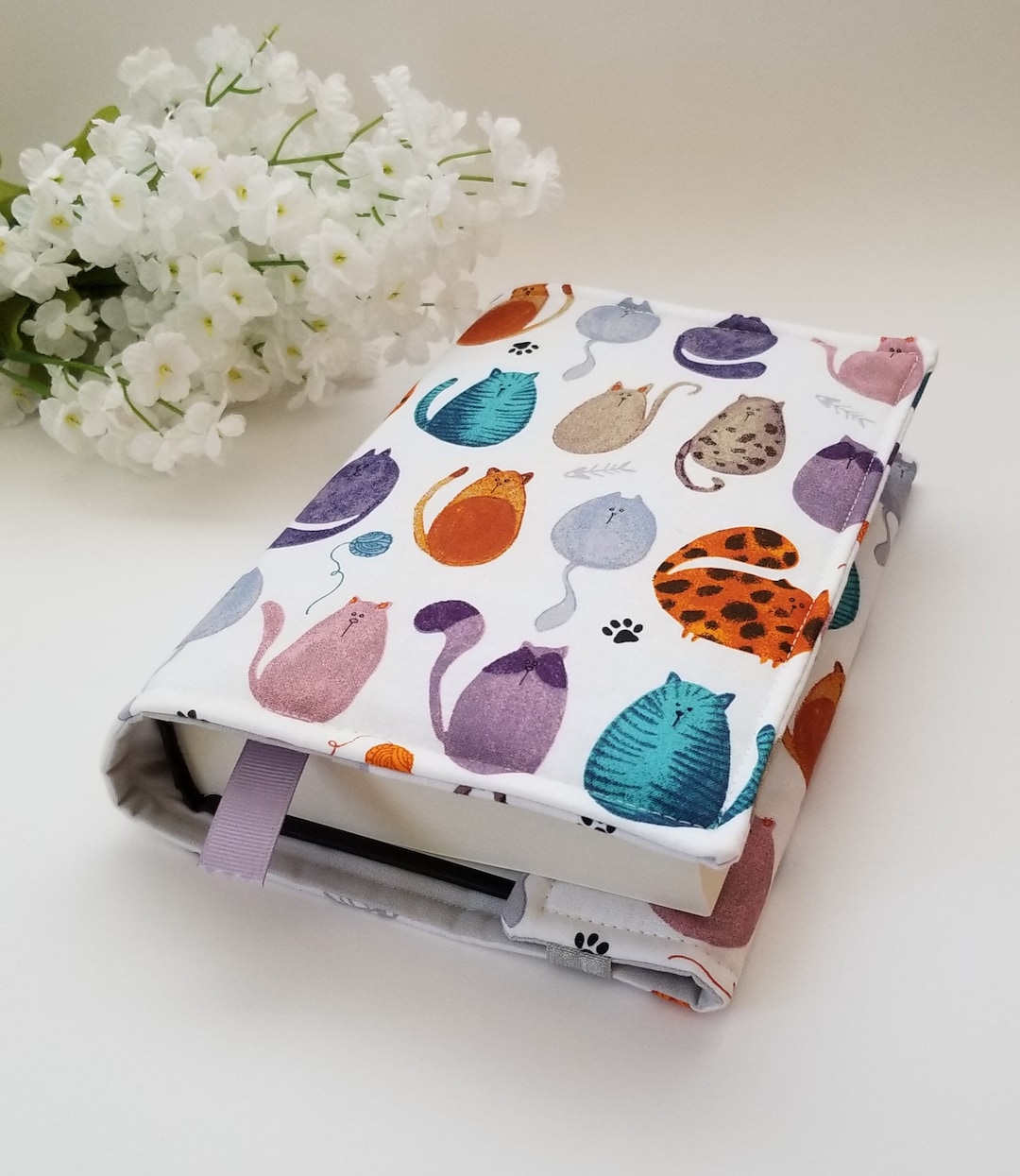 Adjustable Book Cover, Adjustable Book Sleeve, Fabric Book Cover ...