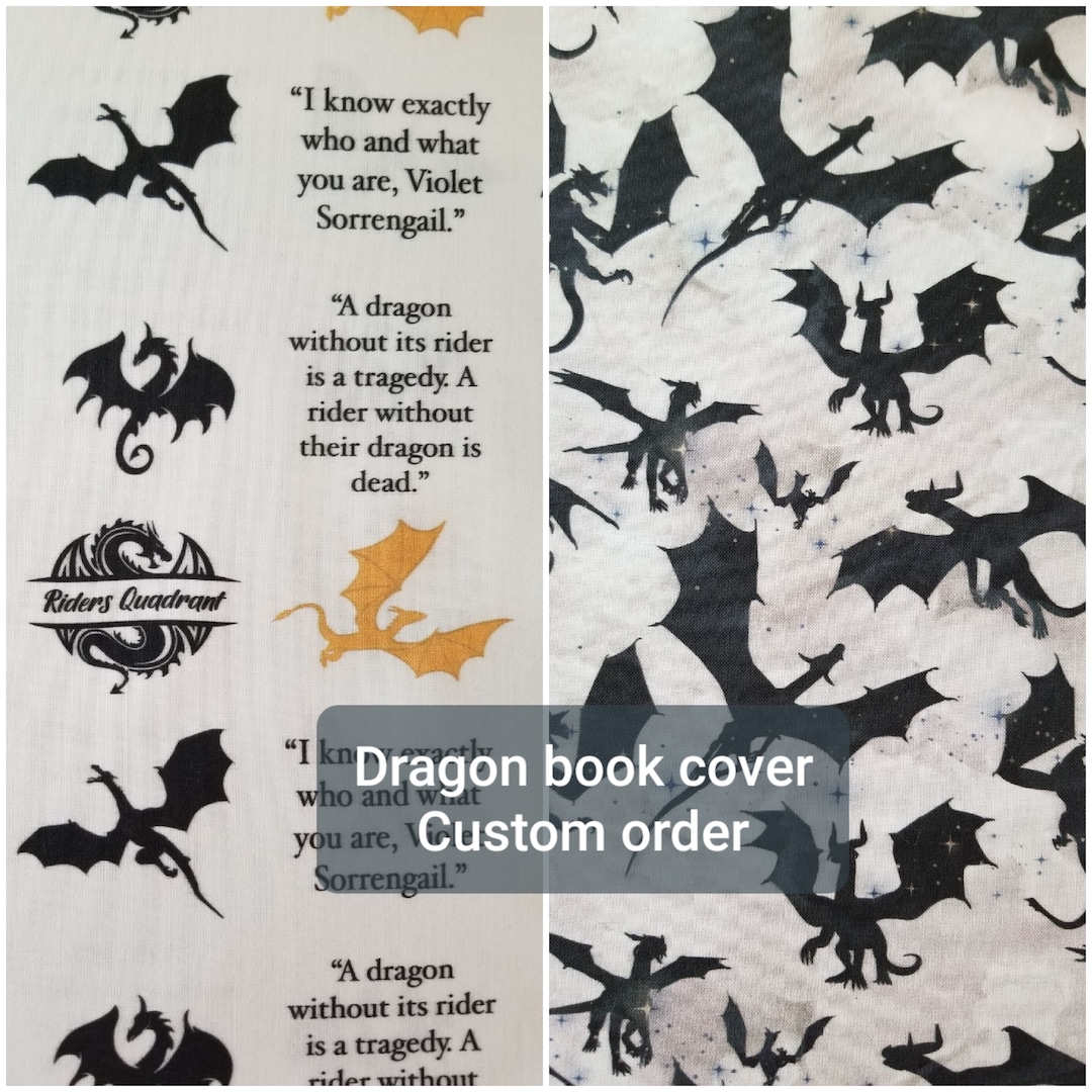 Dragon Book Cover, Adjustable Book Sleeve, Fabric Book Cover, Fabric ...