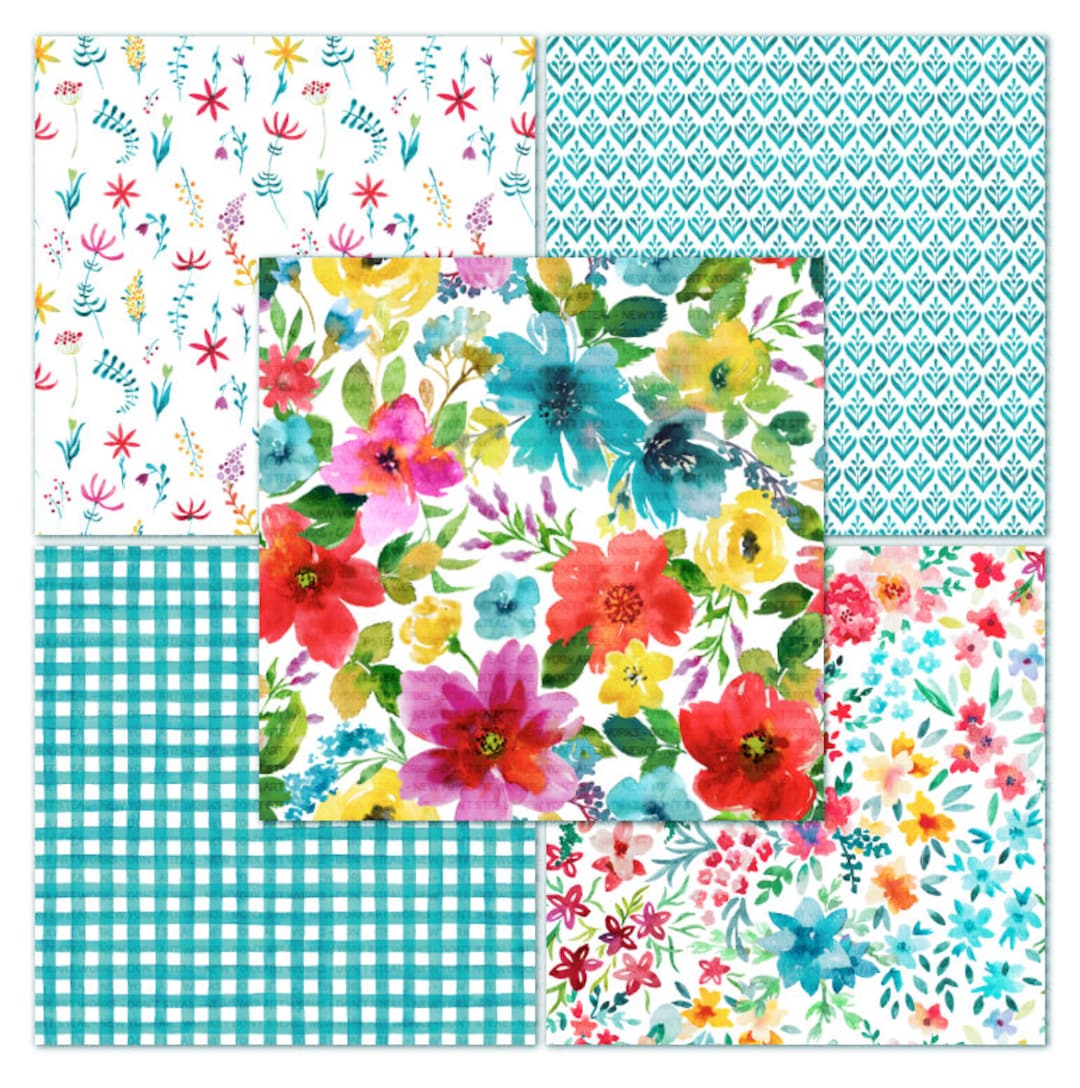 Breezy Blossoms Digital Seamless Paper Bundle Farmhouse Seamless ...