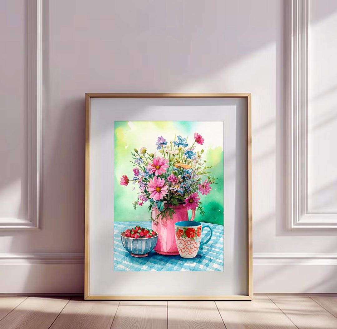 Wild Flowers Wall Art & Sublimation Design PNG JPG Digital Download ...