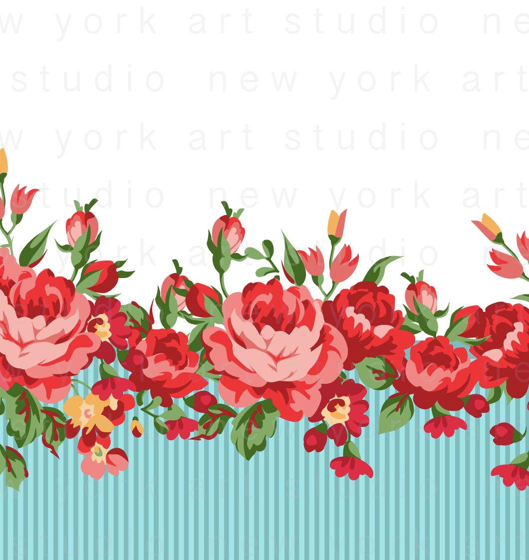 Vintage Floral Border