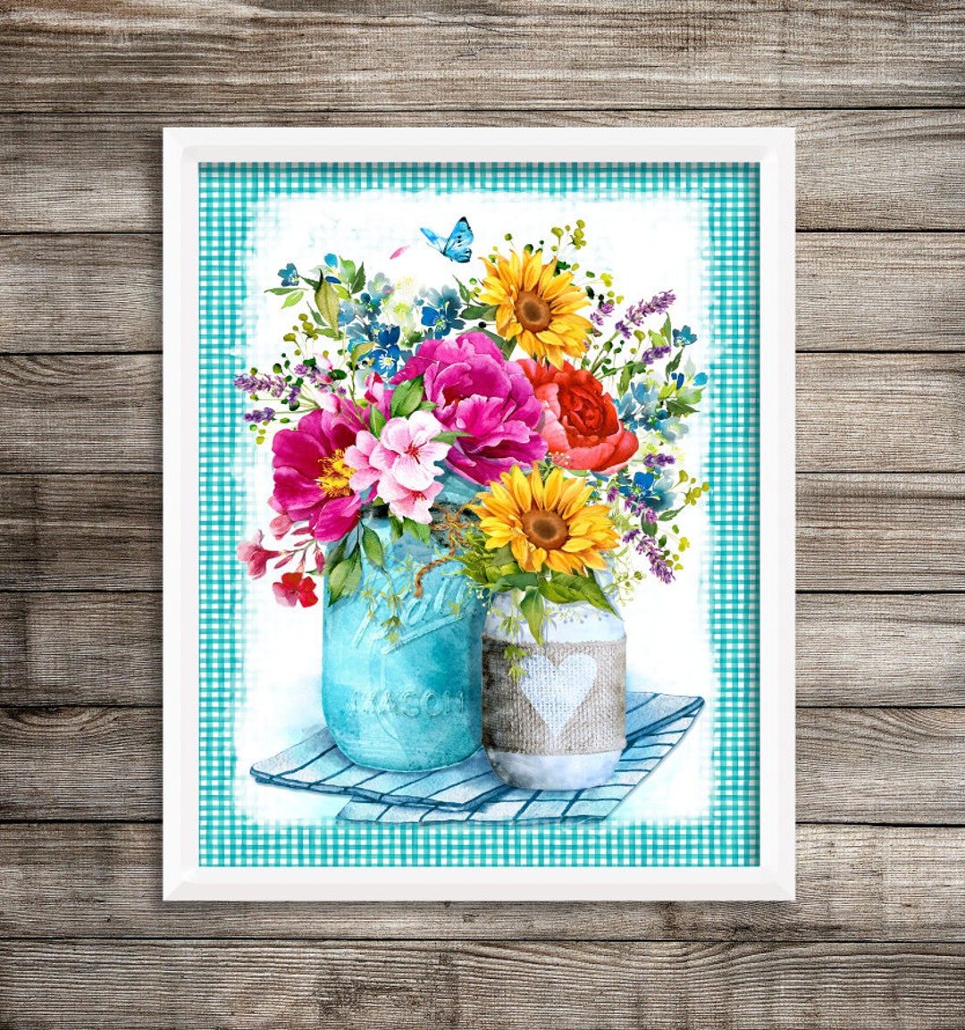 Breezy Blossoms Farmhouse Floral Wall Art Instant Download Cottagecore ...