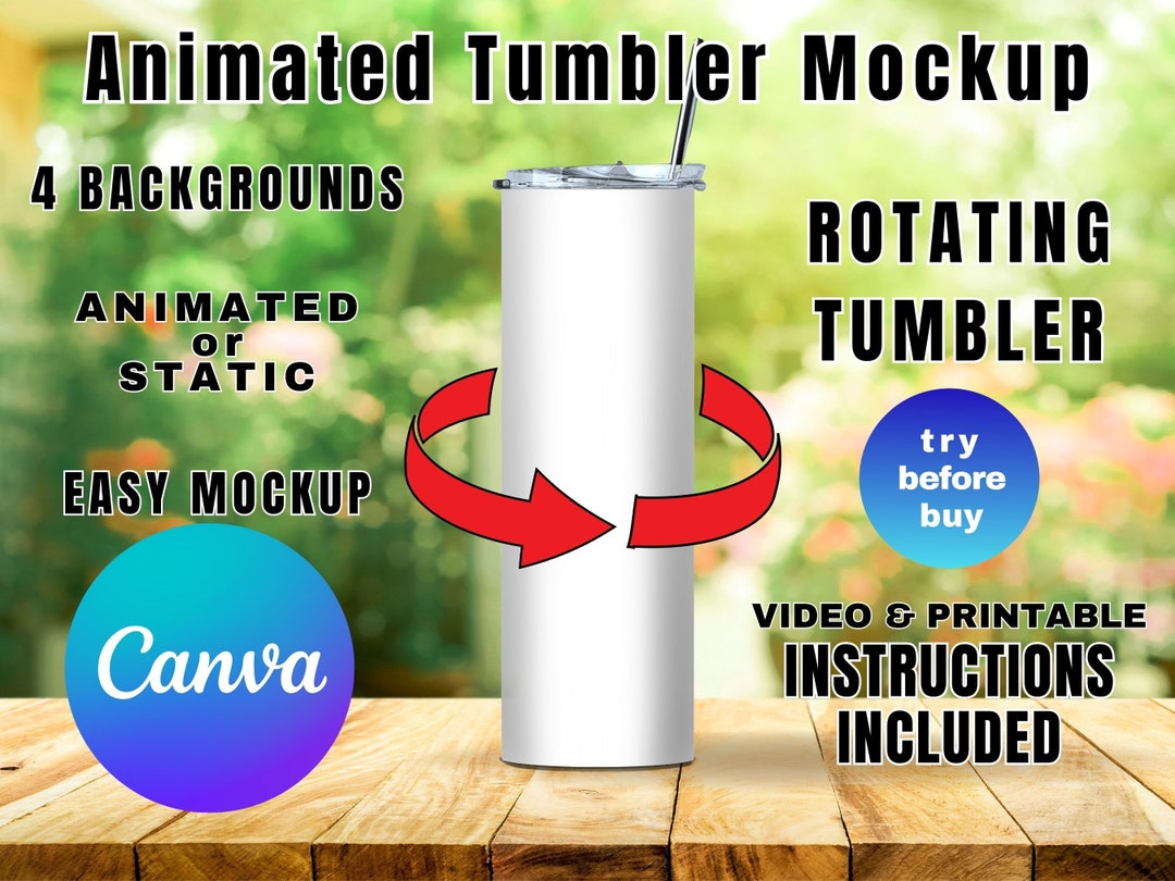4 Animated Tumbler Mockup Template CANVA Animated Tumbler Backgrounds ...