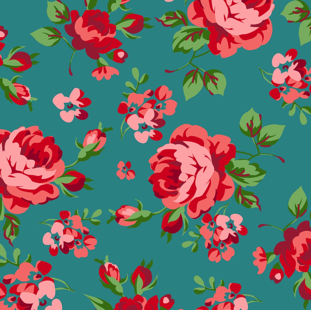 Vintage Floral Seamless Pattern Digital Paper Flowers Sublimation PNG ...