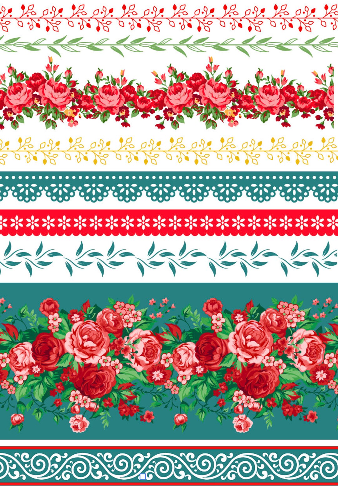 Vintage Floral Border Bundle - Etsy