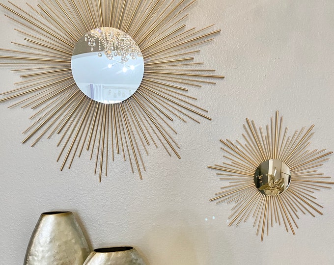 2 Sunburst Mirror Set 29 17 Sunburst Mirror Starburst - Etsy