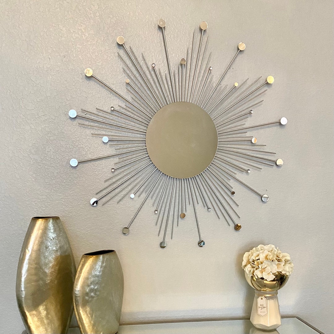 30" Starburst Mirror, Mirror Wall Decor, Sun Mirror, Gold Sunburst ...
