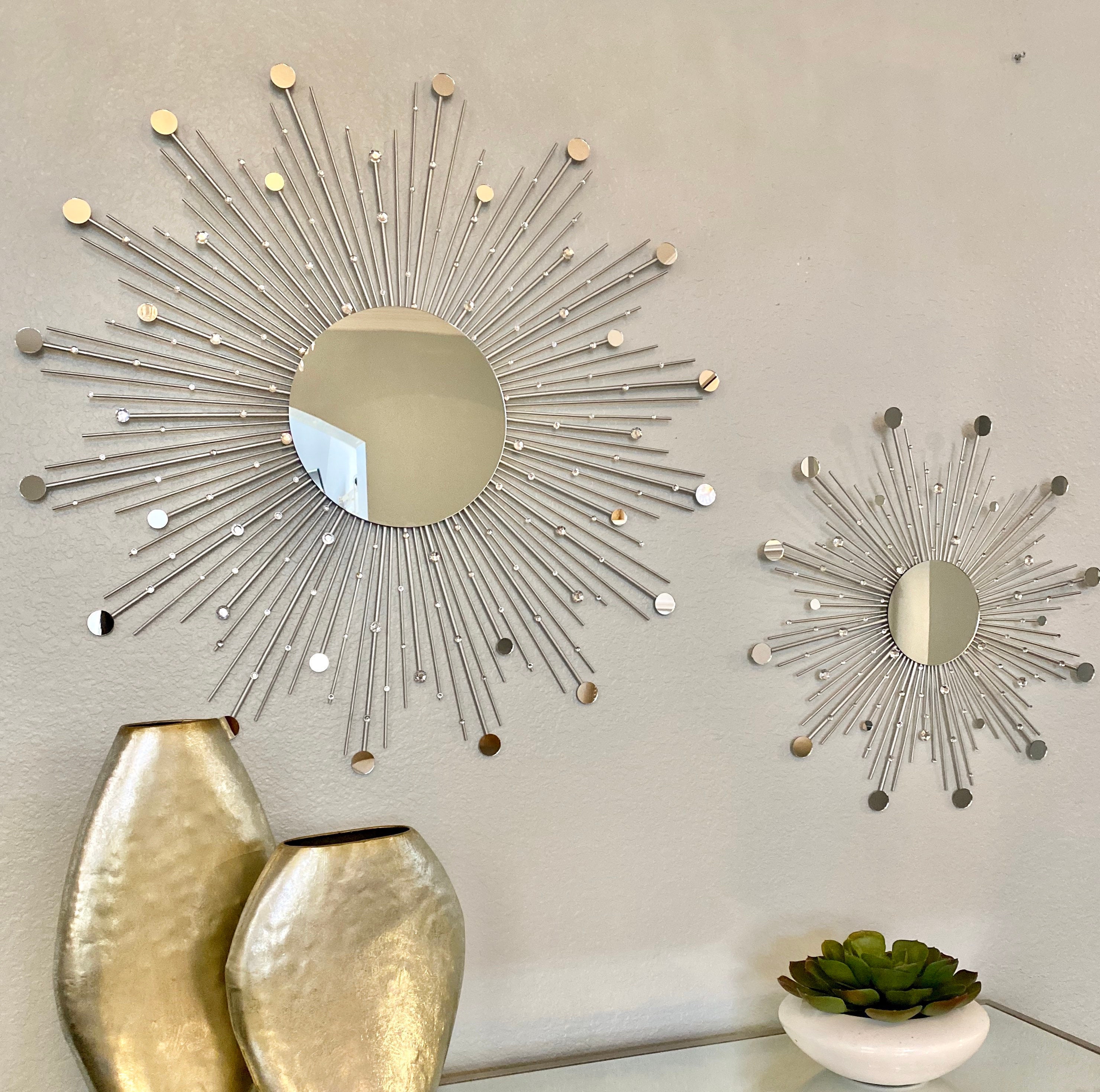 2 GLAM Sunburst Mirror Set 29 17 Sunburst Mirror - Etsy Canada