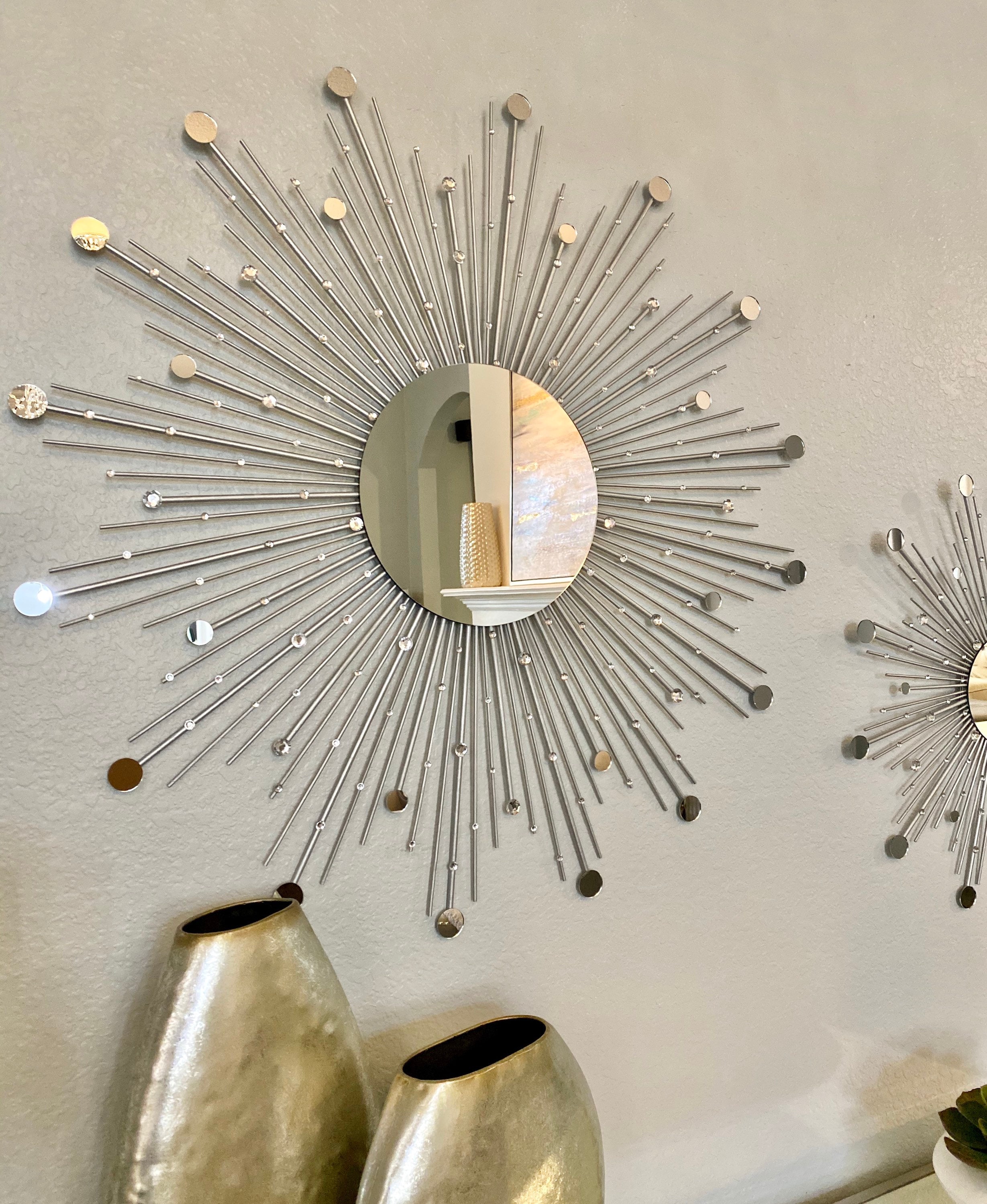 2 GLAM Sunburst Mirror Set 29 17 Sunburst Mirror - Etsy Canada