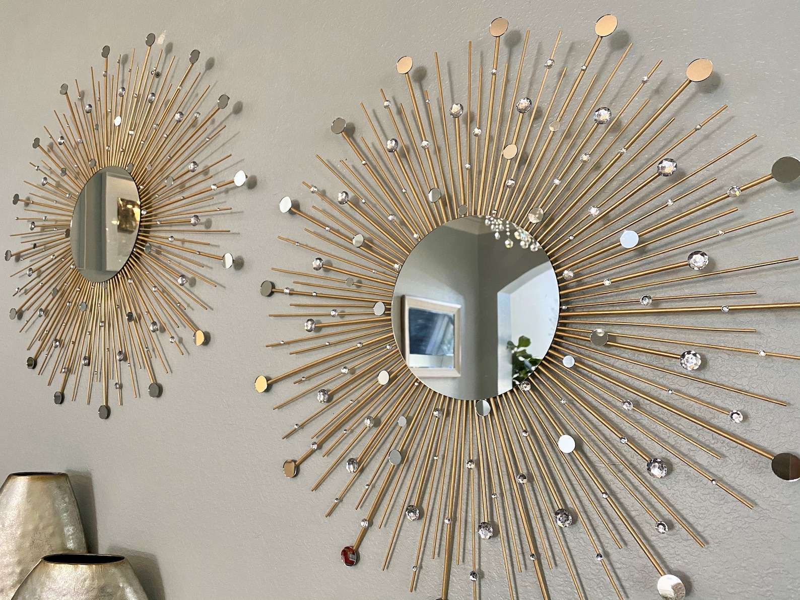2 Glamorous Sunburst Mirror Set 29 Starburst Mirror - Etsy UK