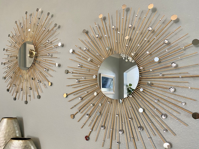 2 Glamorous Sunburst Mirror Set 29 Sunburst Mirror - Etsy
