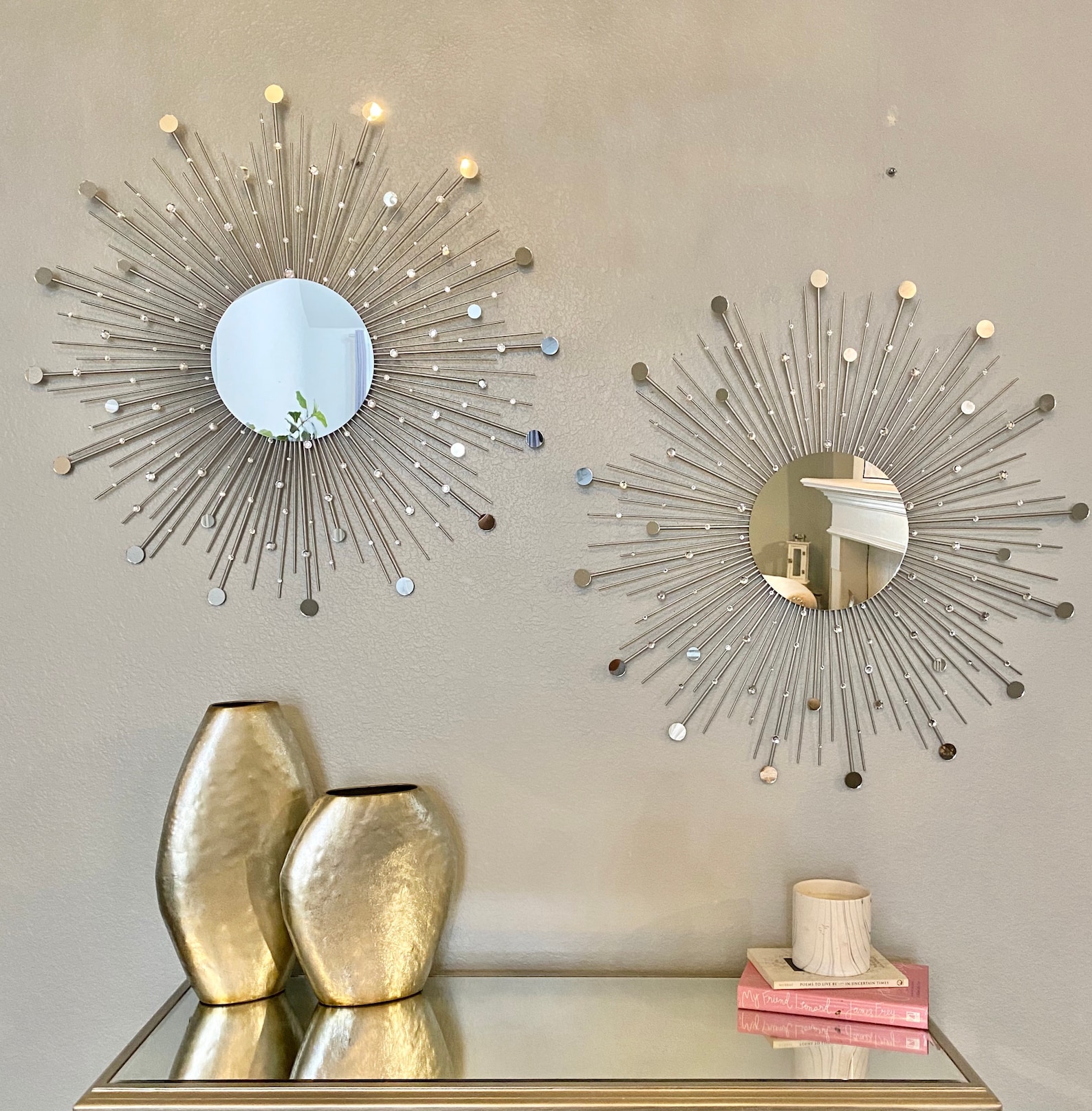 2 Glamorous Sunburst Mirror Set 29 Sunburst Mirror - Etsy
