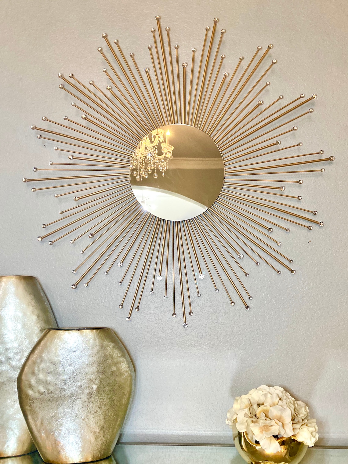 30 Sparkle Sunburst Mirror Gems Sunburst Mirror | Etsy
