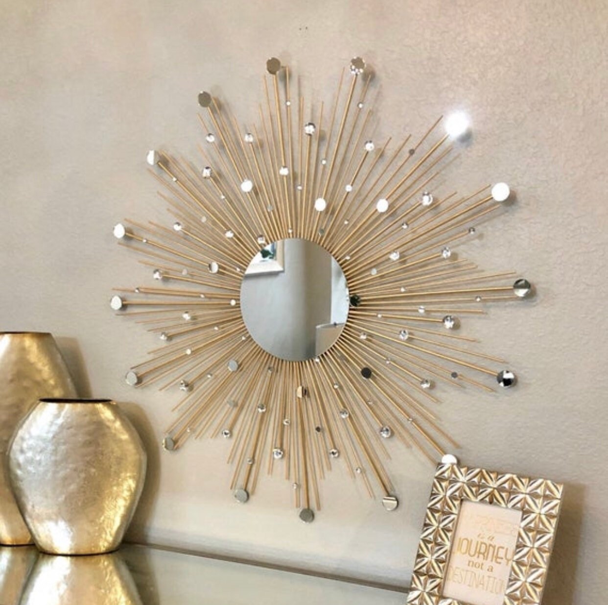 2 GLAM Sunburst Mirror Set 29 17 Sunburst Mirror | Etsy Canada