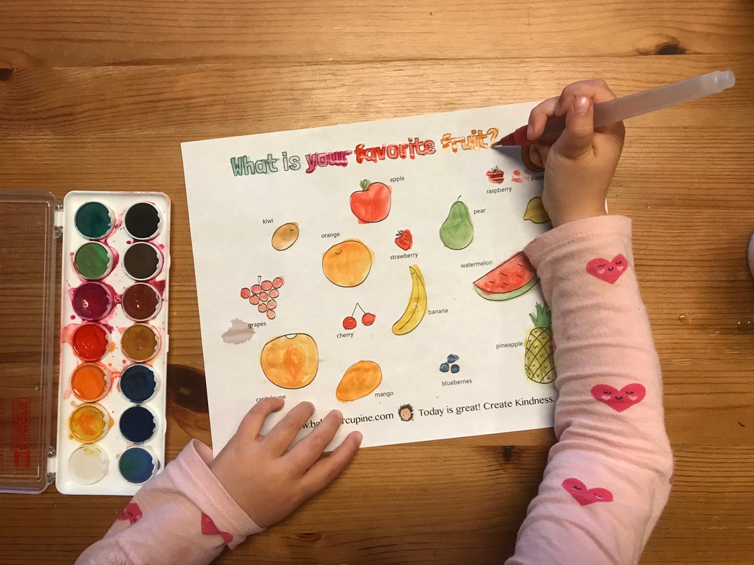 INSTANT DOWNLOAD Coloring Page What is Your Favorite Fruit - Etsy