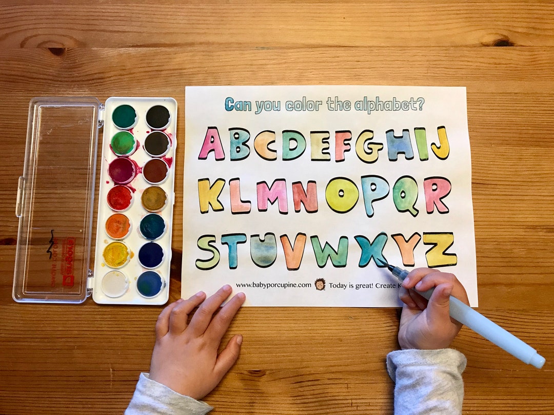 INSTANT DOWNLOAD, Coloring Page, Can You Color the Alphabet, Printable ...