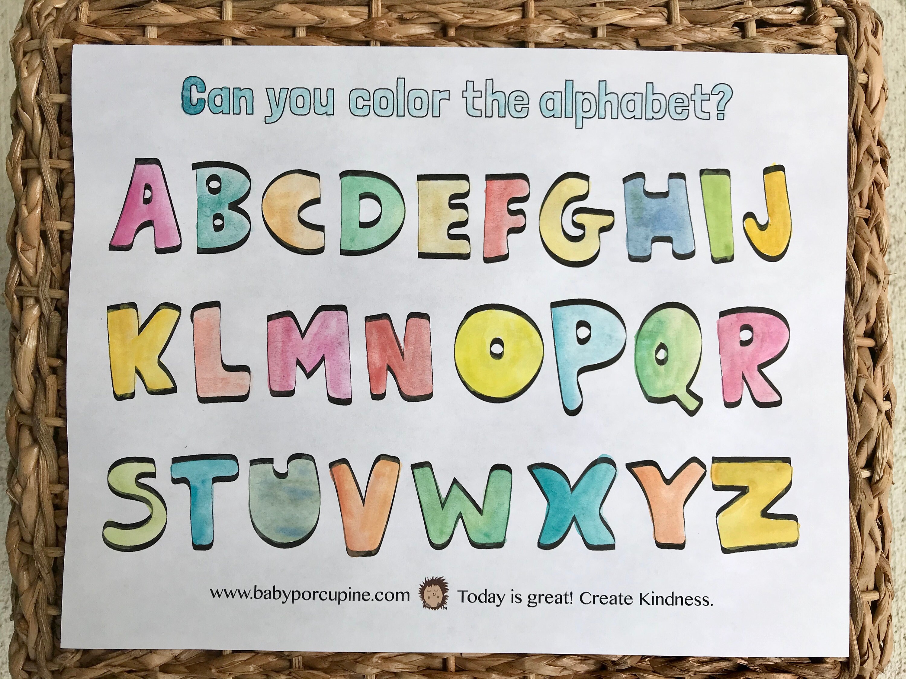 INSTANT DOWNLOAD, Coloring Page, Can You Color the Alphabet, Printable ...