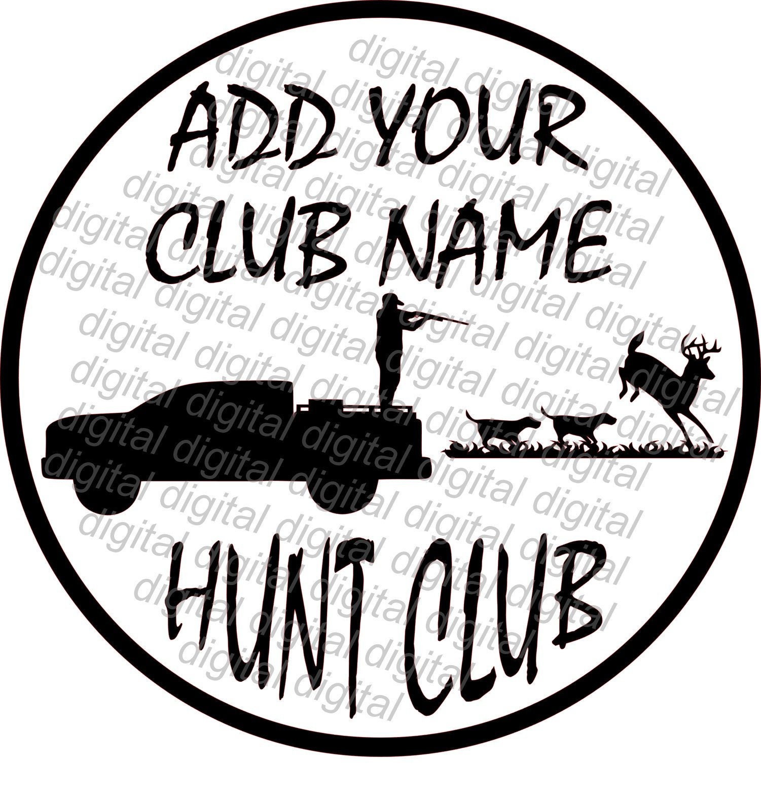 Hunt Club Logo Digital Vector Svg - Jpg - Pdf - Etsy