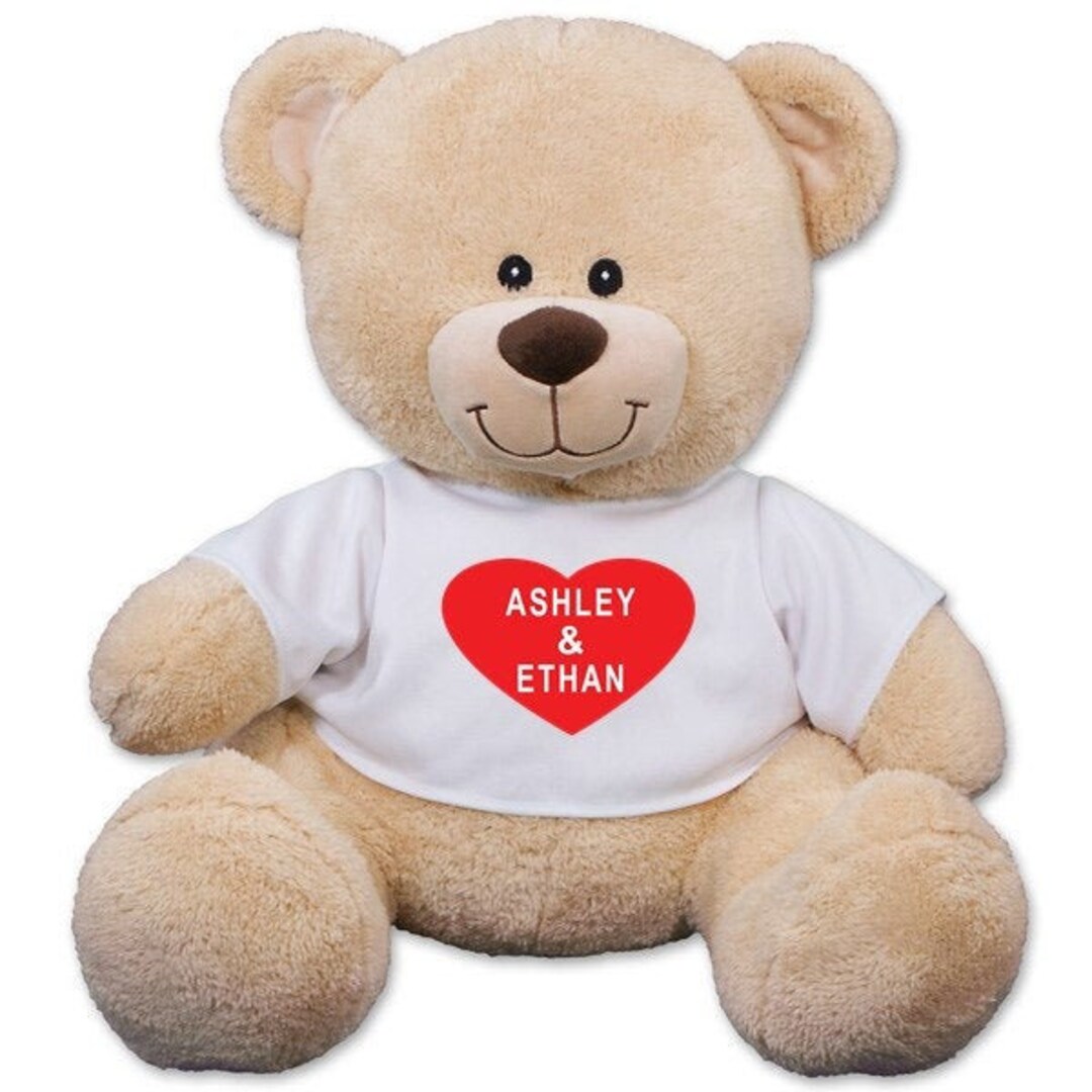 Personalized Teddy Bear Personalized With Names Valentine's Day Gift ...