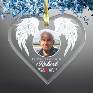Forever in Our Hearts - Glass Heart Ornament - Personalized With Name ...