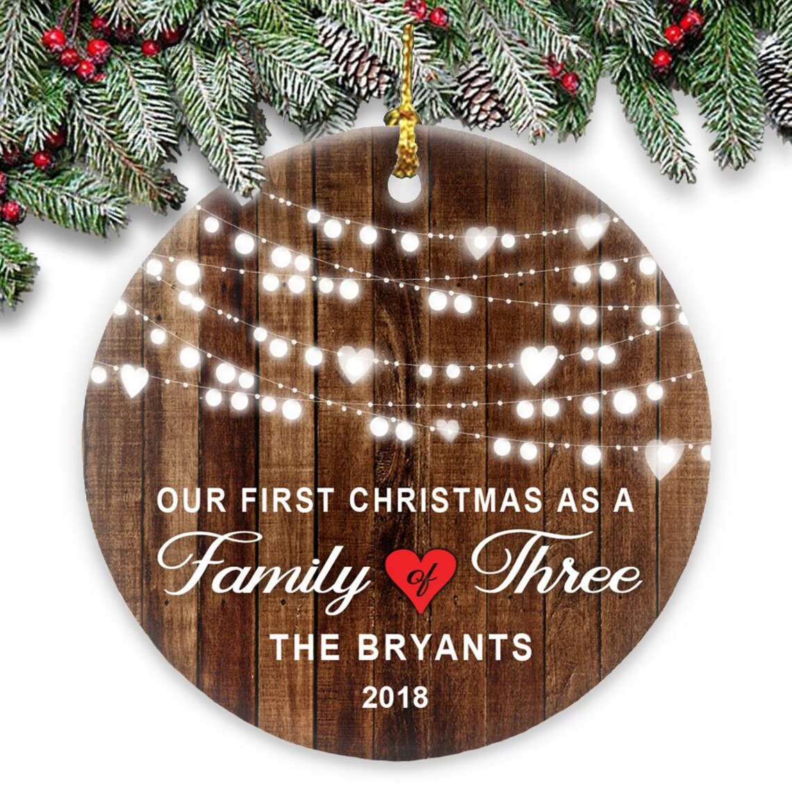 Our First Christmas as a Family of Three Personalized Family - Etsy