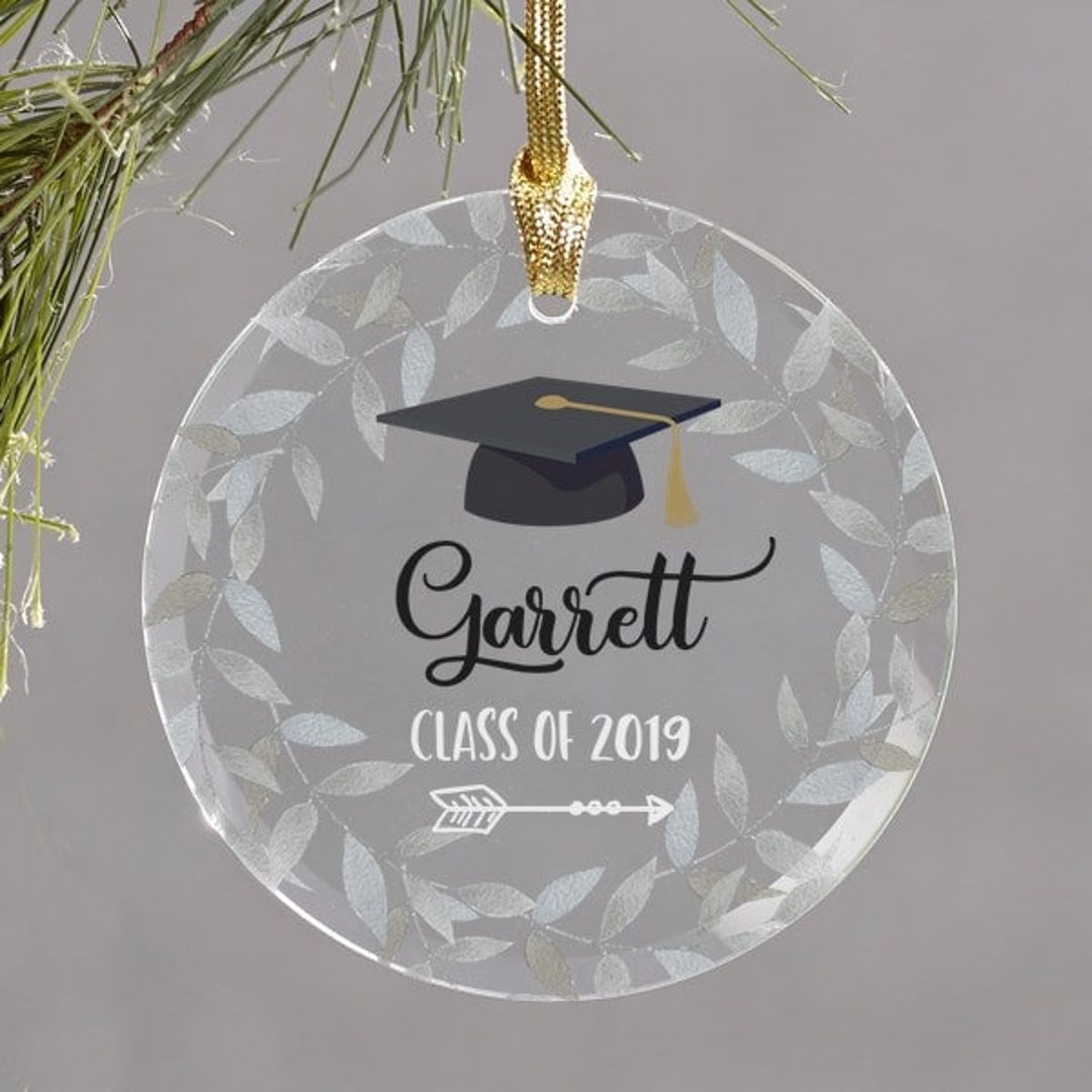 Graduation Ornament Glass Ornament Personalized With Name & Year, High ...
