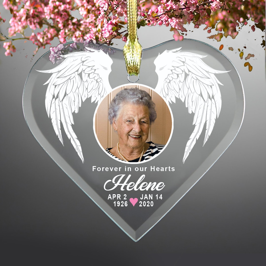 Forever in Our Hearts - Glass Heart Ornament - Personalized With Name ...