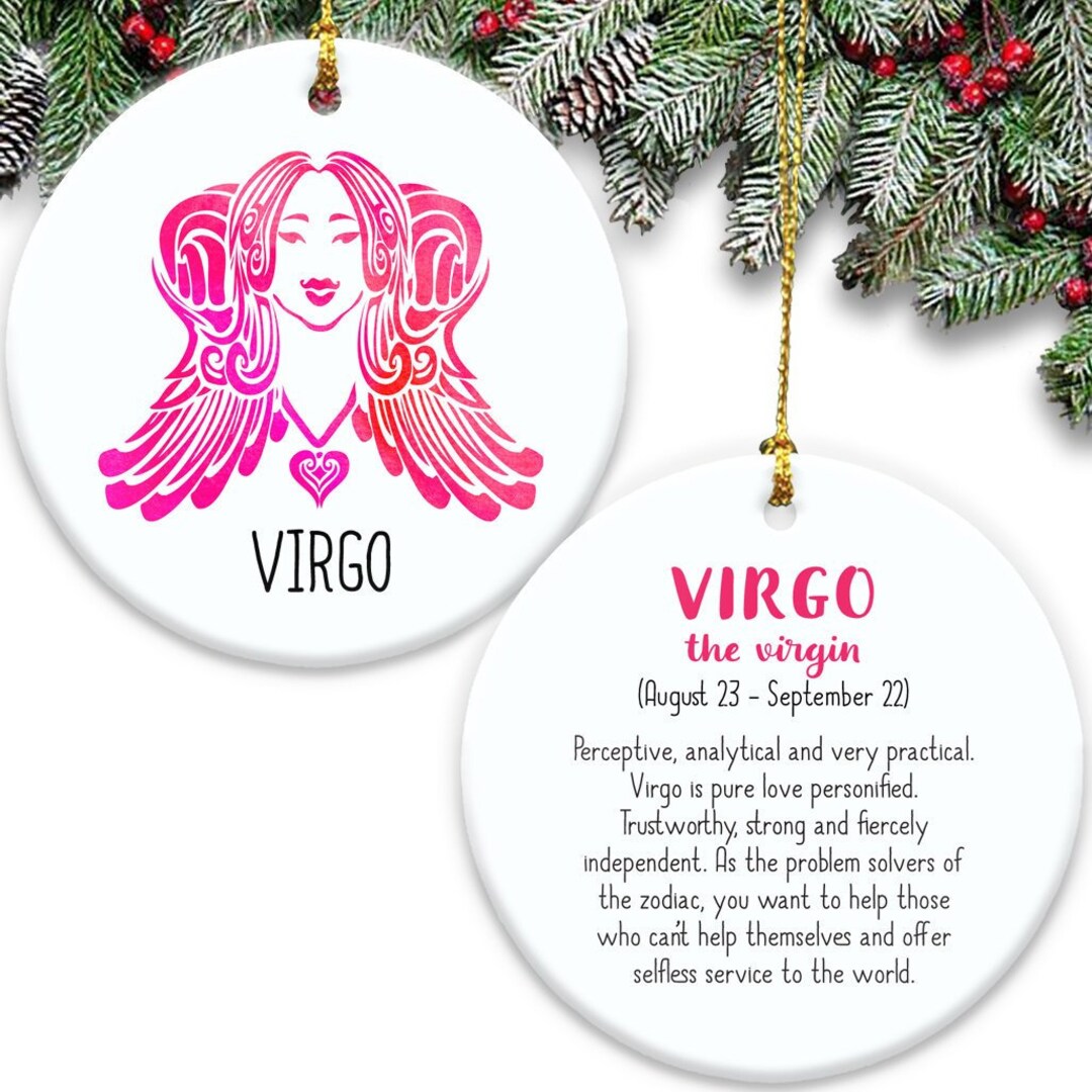 Virgo Zodiac Sign Double Sided Ornament Ceramic the Virgin Symbol ...