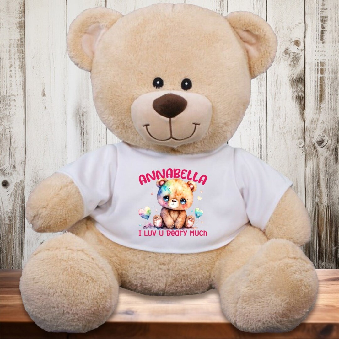 I Love You Beary Much Teddy Bear Personalized With Name - Valentine's ...