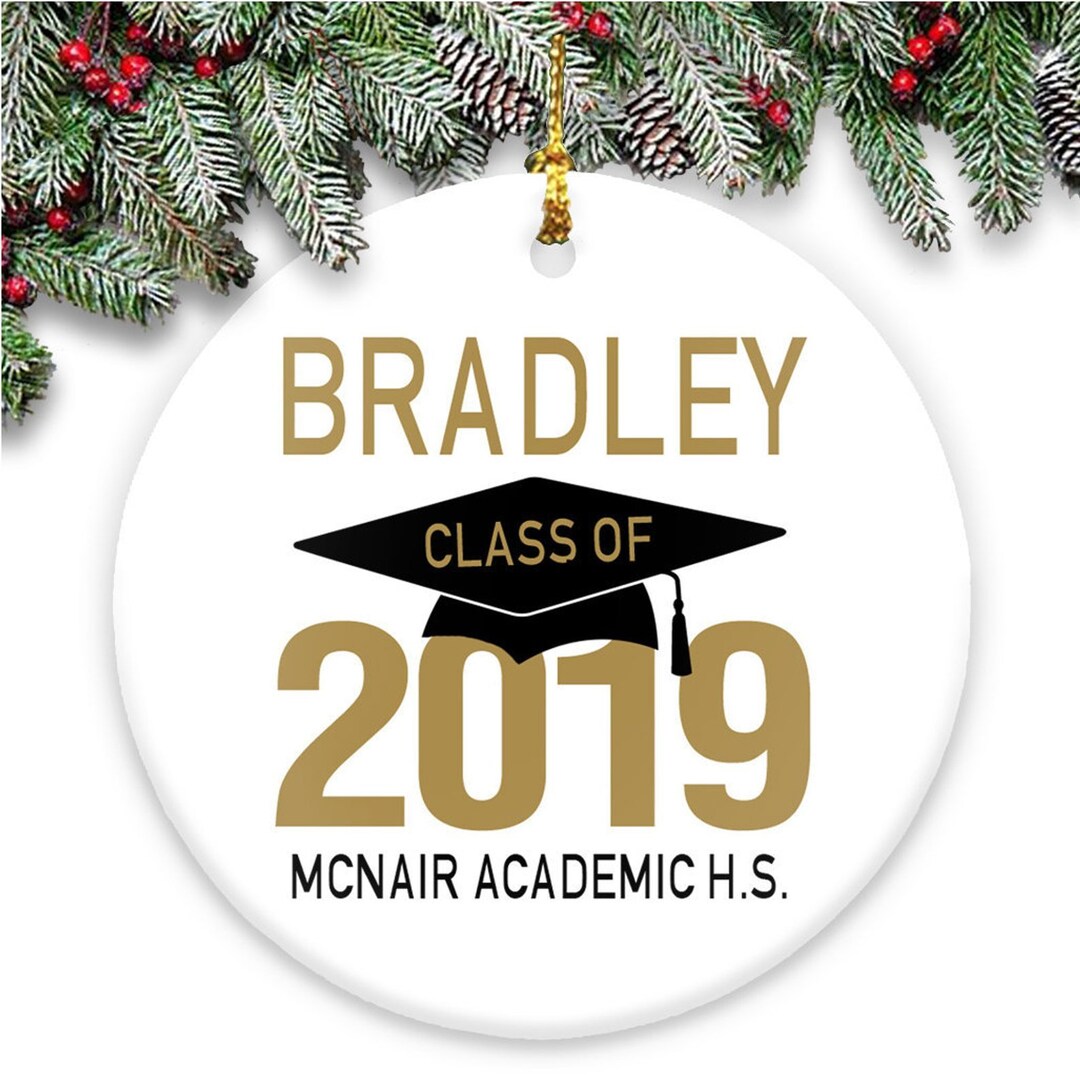 Graduation Ornament - Personalized With Name, Year & School Name, High ...