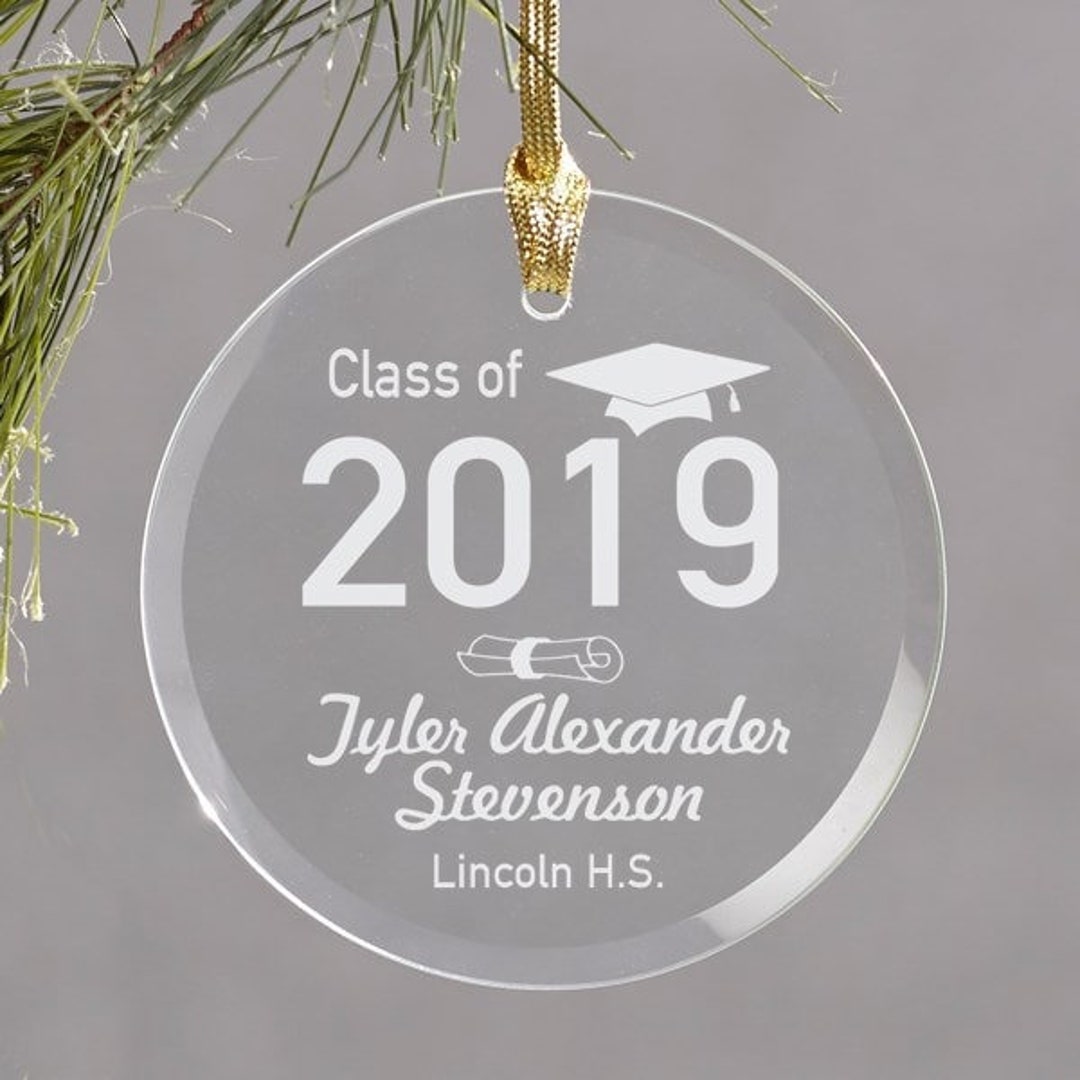 Graduation Ornament Glass Ornament Personalized With Name, Year ...