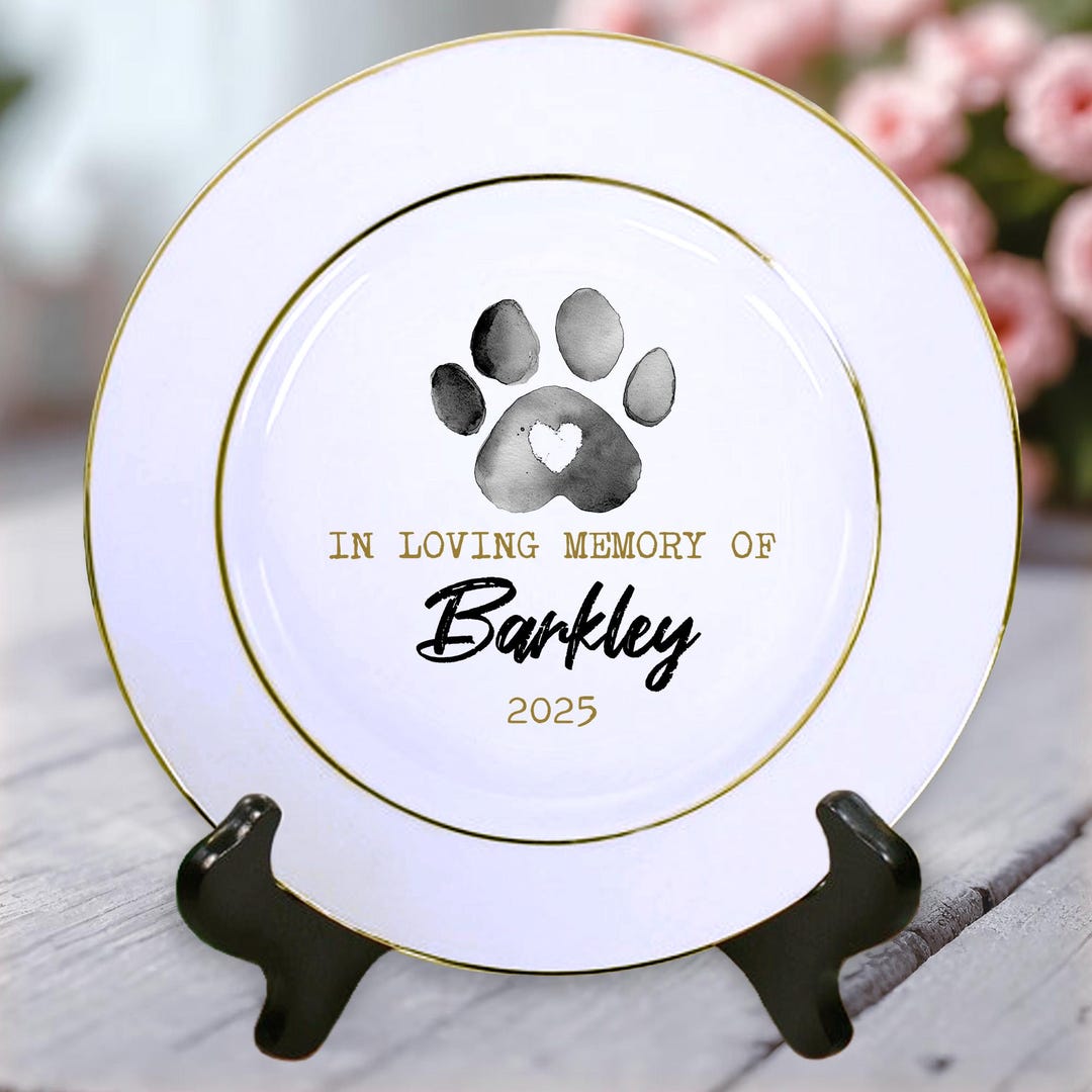 In Loving Memory Of. Personalized Pet Memorial Plate - With Name and ...