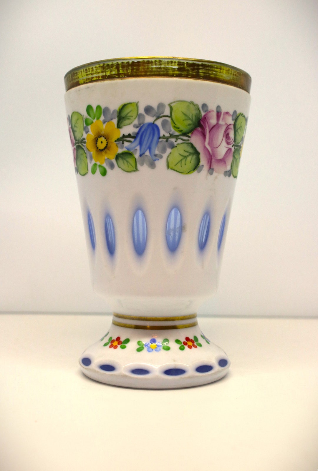 Antique Crystal Vase / Biedermeier / Austria /bohemian Crystal - Etsy