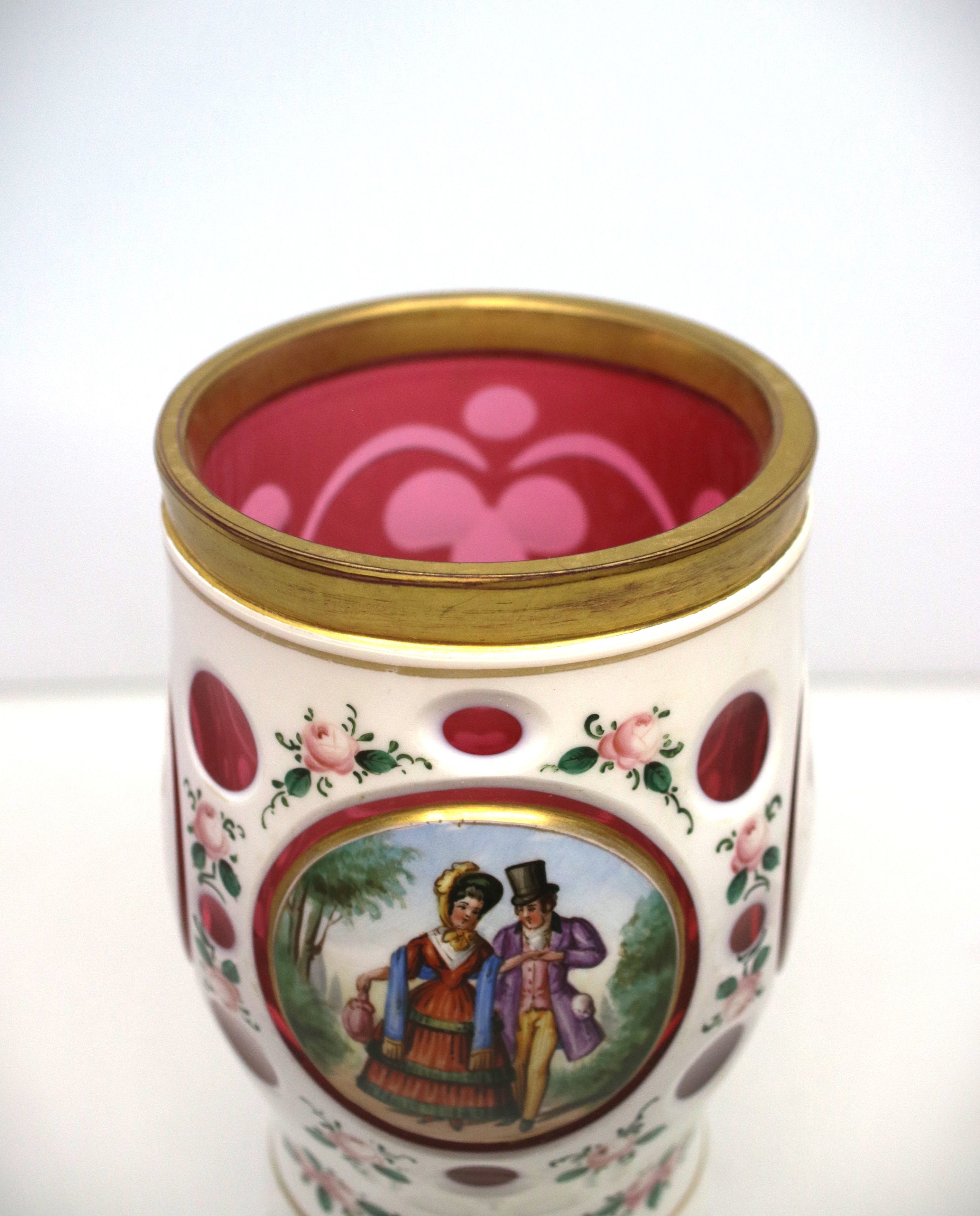 Antique Crystal Vase / Biedermeier / Austria /bohemian Crystal - Etsy