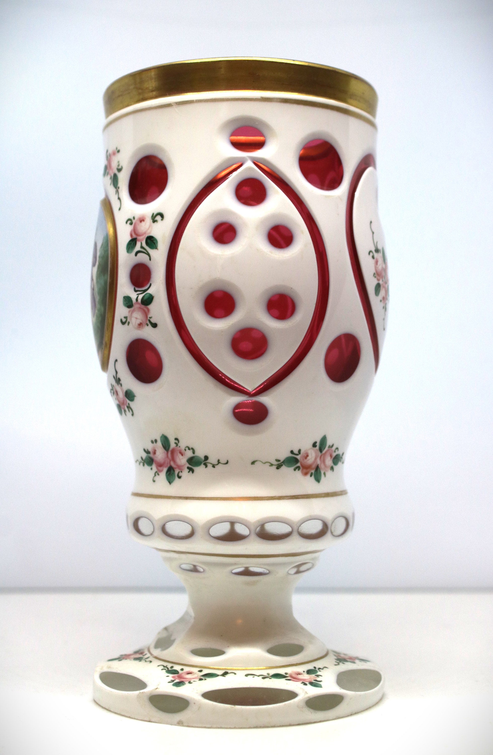 Antique Crystal Vase / Biedermeier / Austria /bohemian Crystal - Etsy