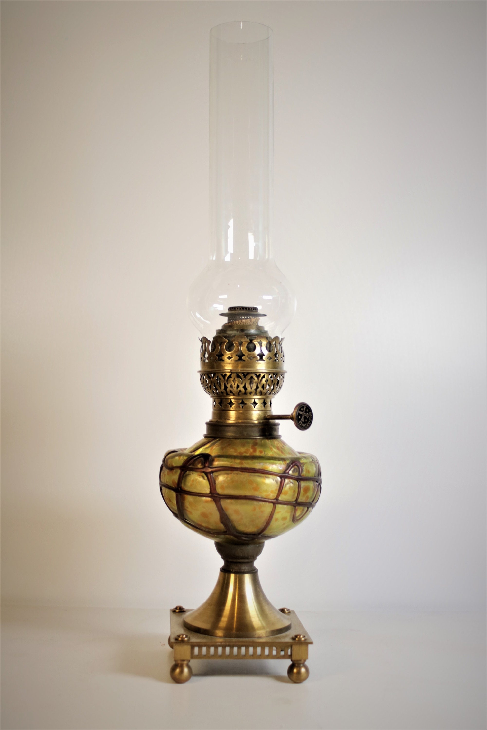 Antique Oil Lamp / Art Nouveau / Germany / Handmade - Etsy