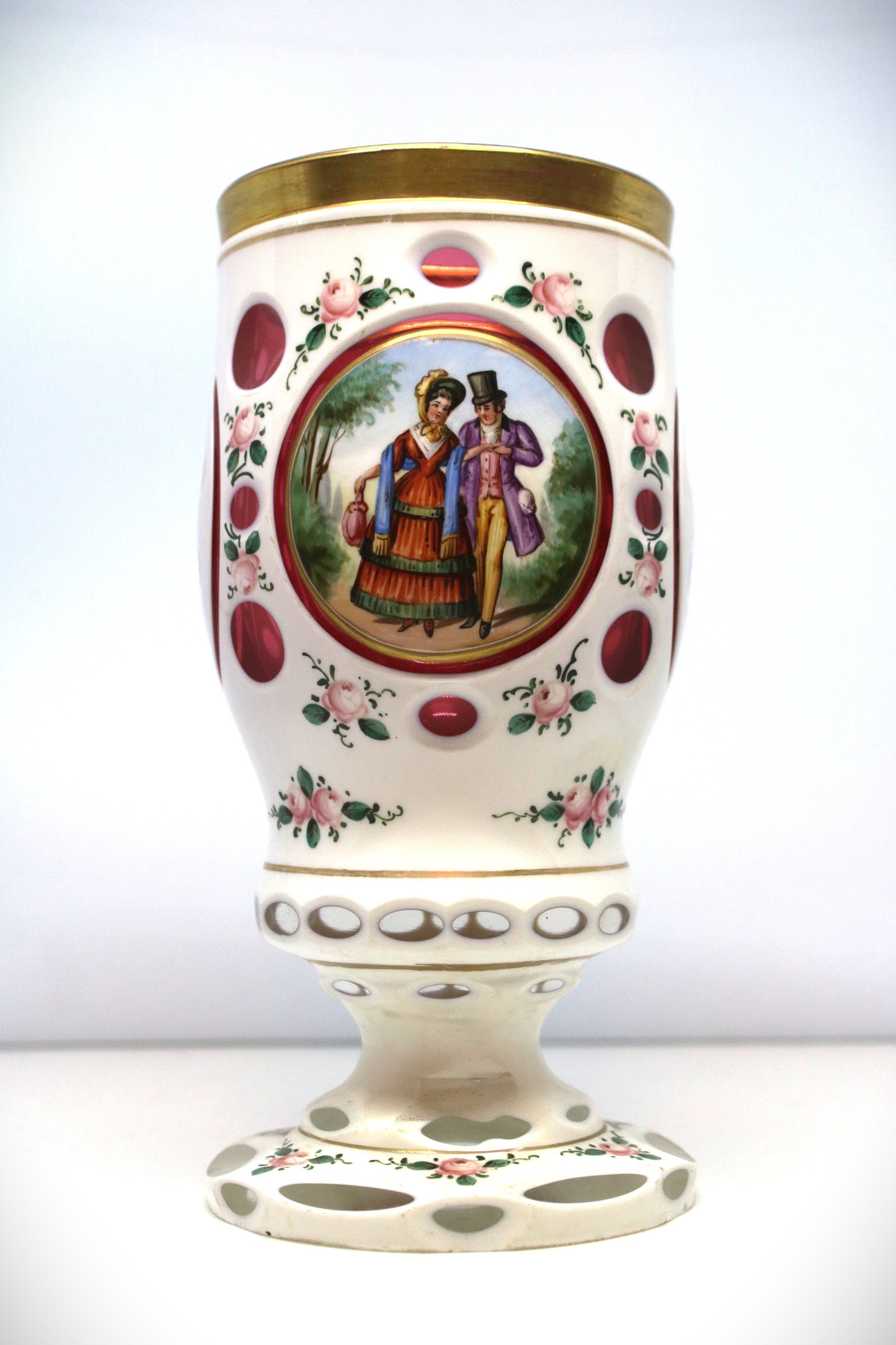 Antique Crystal Vase / Biedermeier / Austria /bohemian Crystal - Etsy