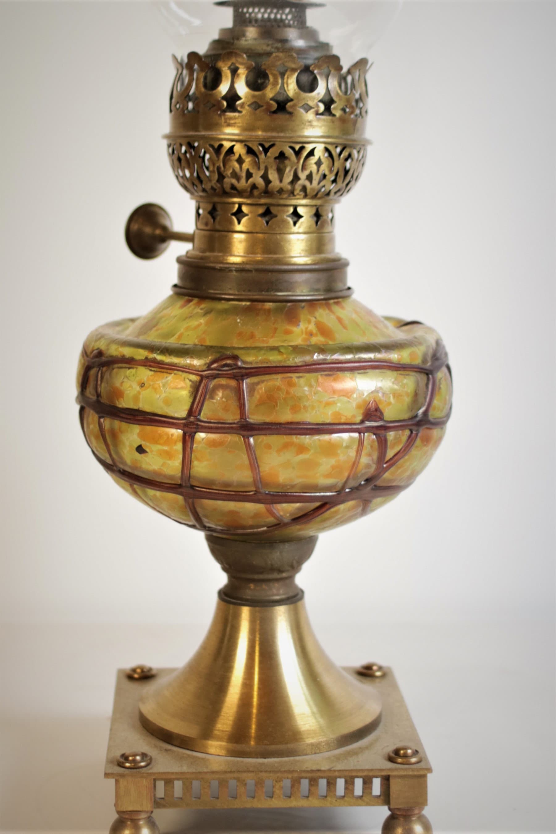 Antique Oil Lamp / Art Nouveau / Germany / Handmade - Etsy