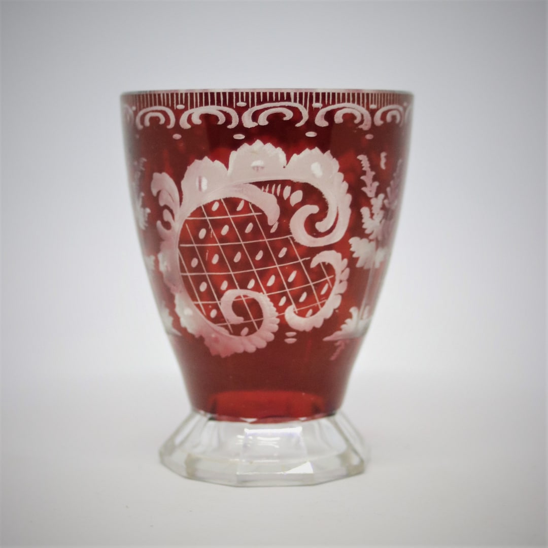 Antique Crystal Vase / Biedermeier / Austria /bohemian Crystal - Etsy