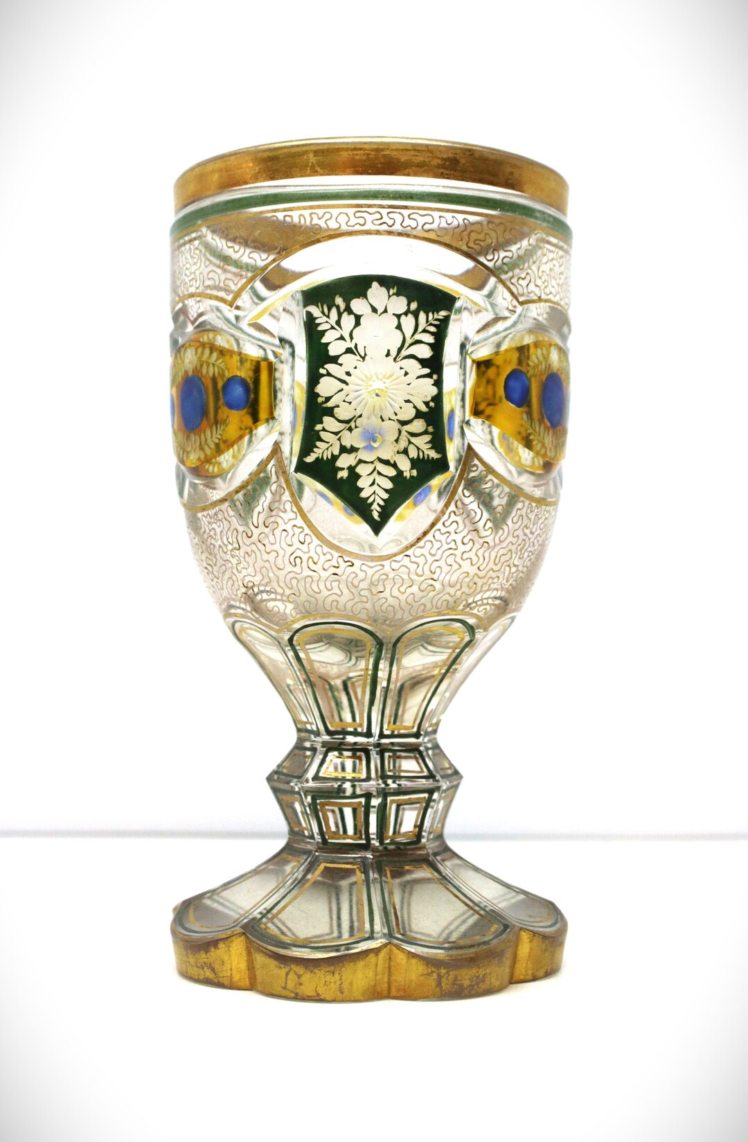 Antique Crystal Vase / Biedermeier / Austria /bohemian Crystal - Etsy