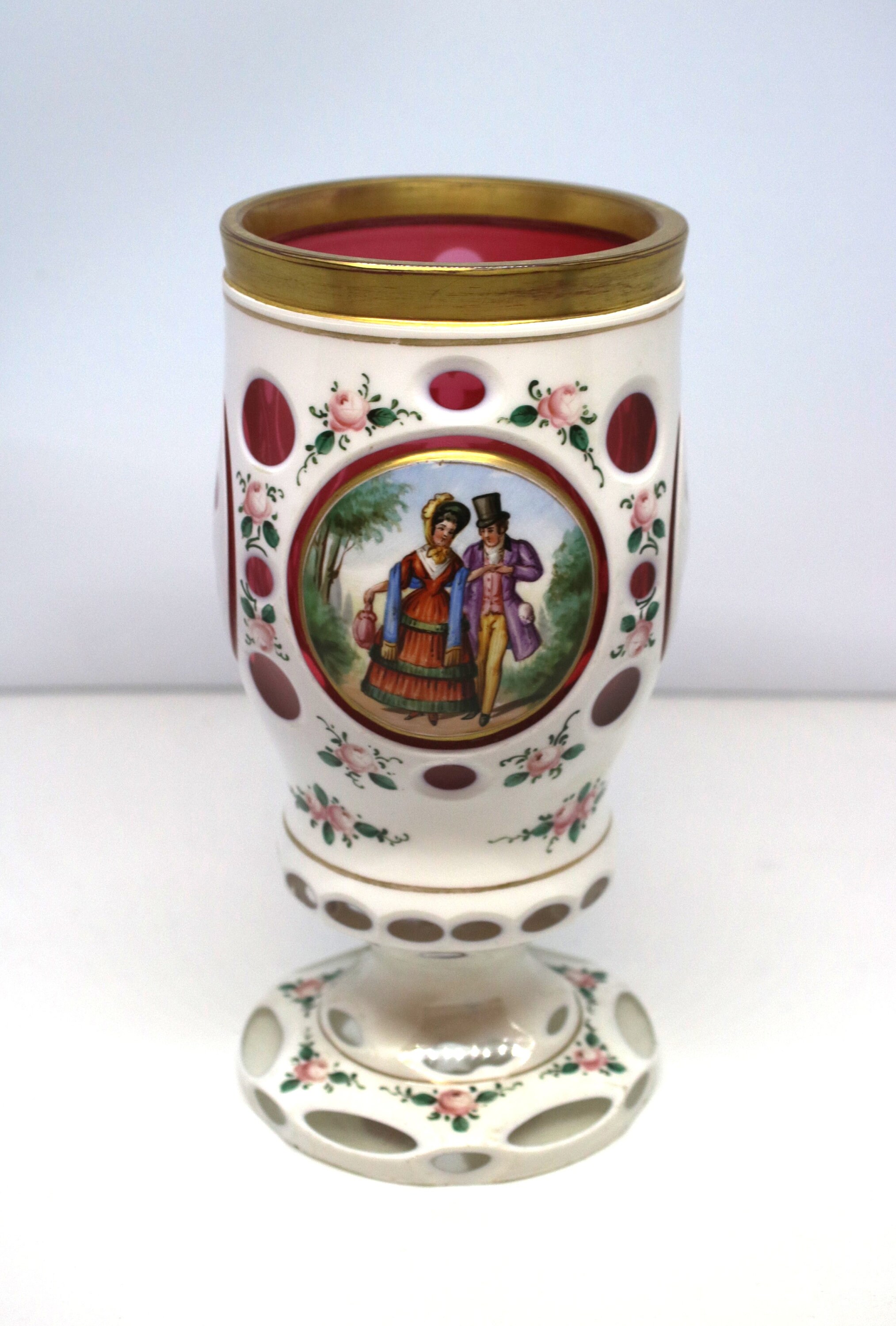 Antique Crystal Vase / Biedermeier / Austria /bohemian Crystal - Etsy