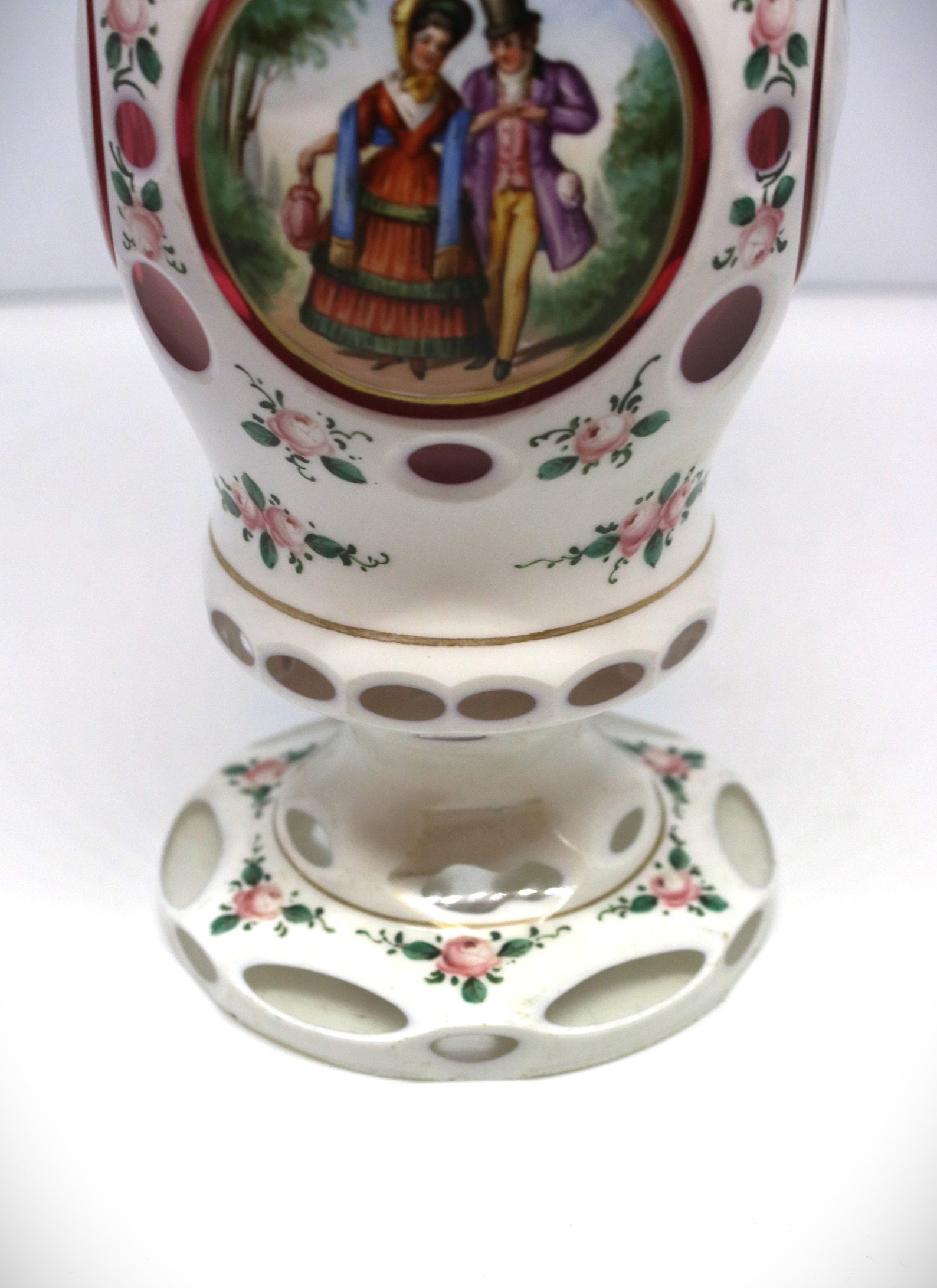 Antique Crystal Vase / Biedermeier / Austria /bohemian Crystal - Etsy